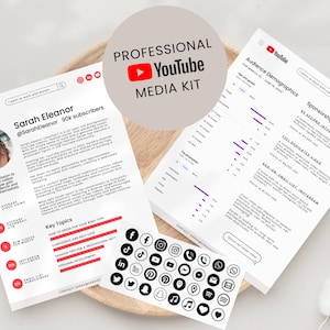 Youtube Media Kit Canva Template Youtuber Press Kit Youtube Channel ...