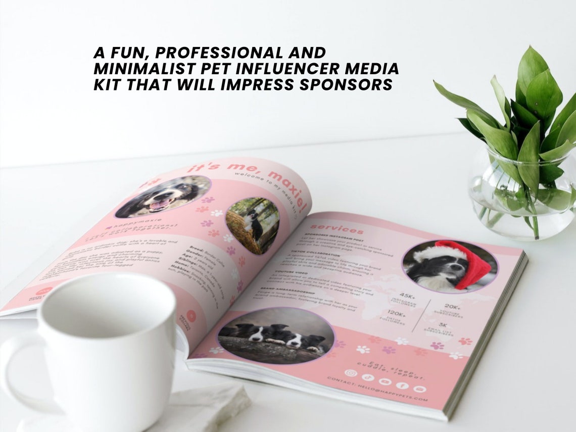 Pet Influencer Media Kit Canva Template Dogfluencer Pet Media Kit Rate ...