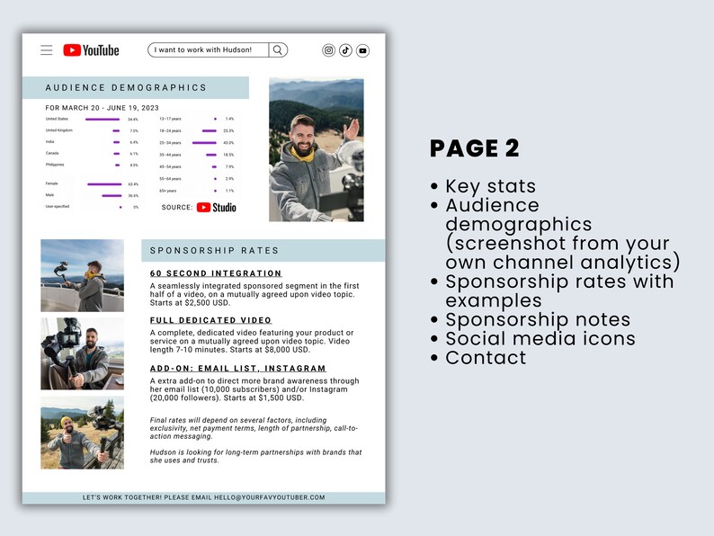 Youtube Media Kit Canva Template Youtuber Press Kit Youtube - Etsy