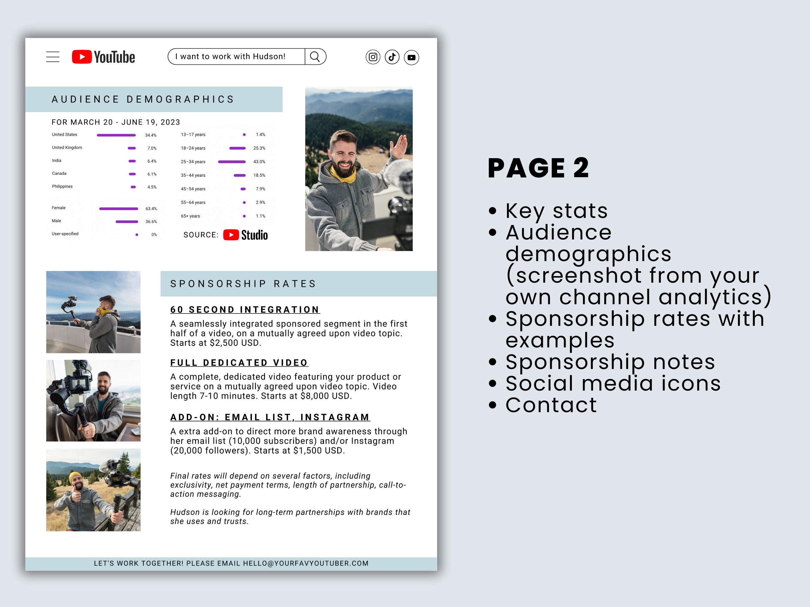 Youtube Media Kit Canva Template Youtuber Press Kit Youtube - Etsy