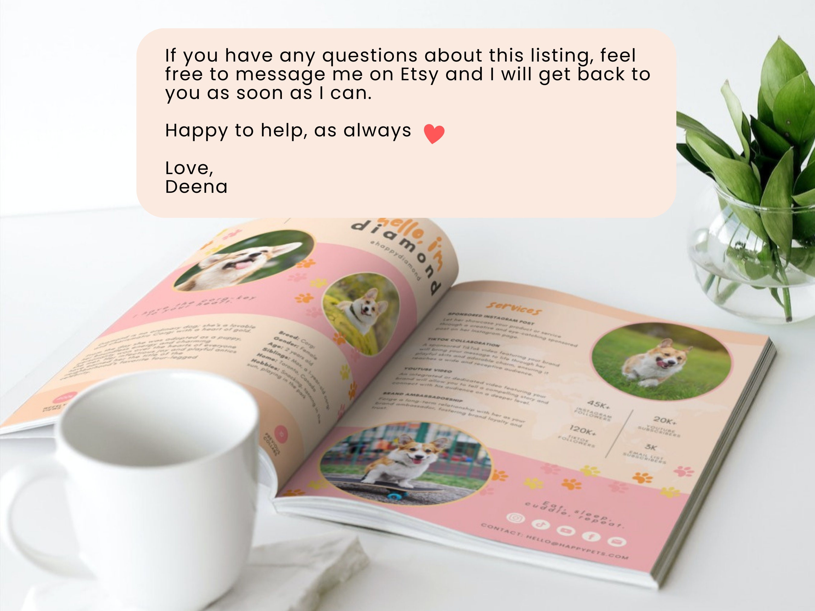 Pet Influencer Media Kit Canva Template Dogfluencer Pet Media Kit Rate ...