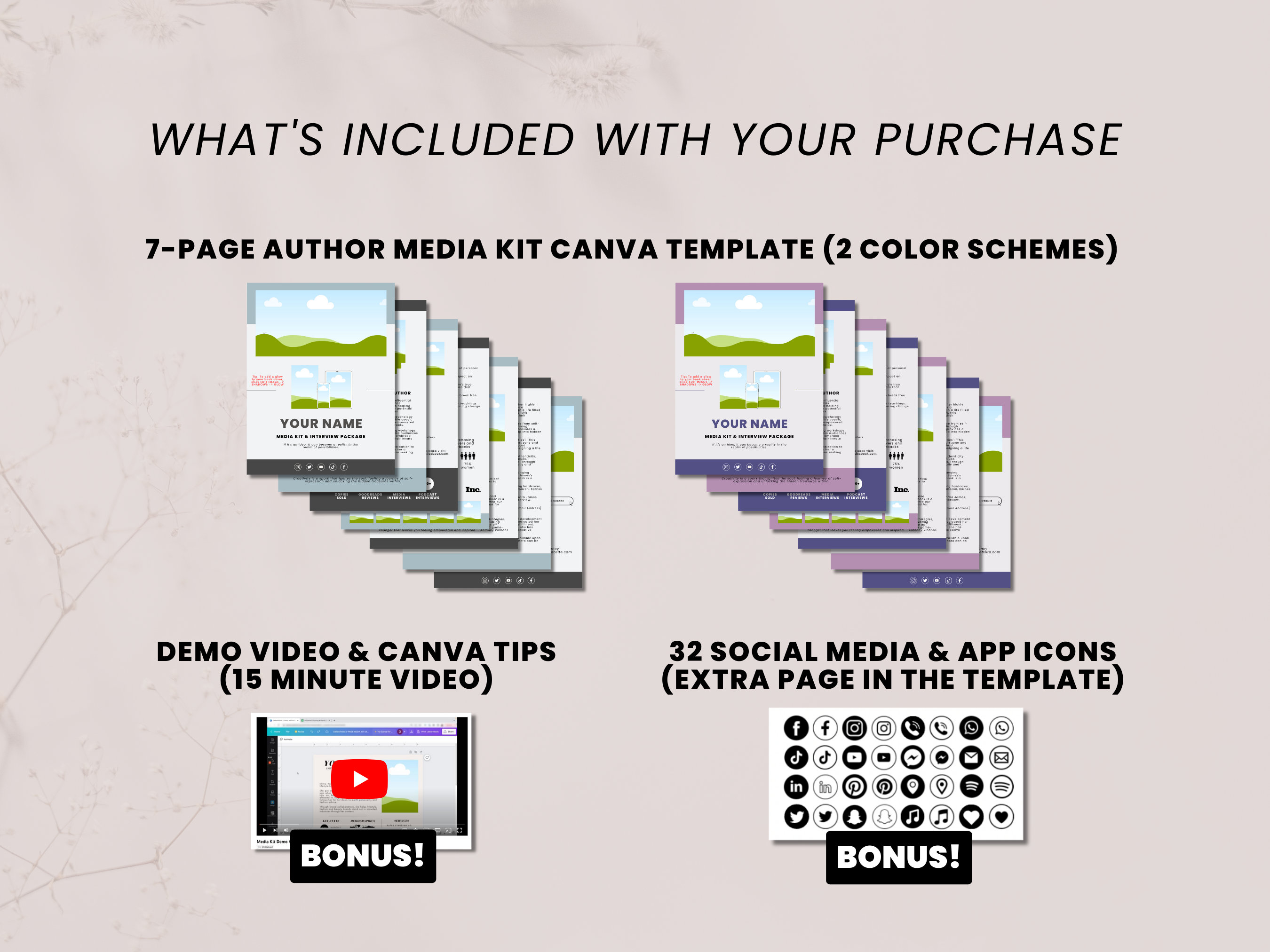 7-page Author Press Kit Canva Template, Author Media Kit, Book ...