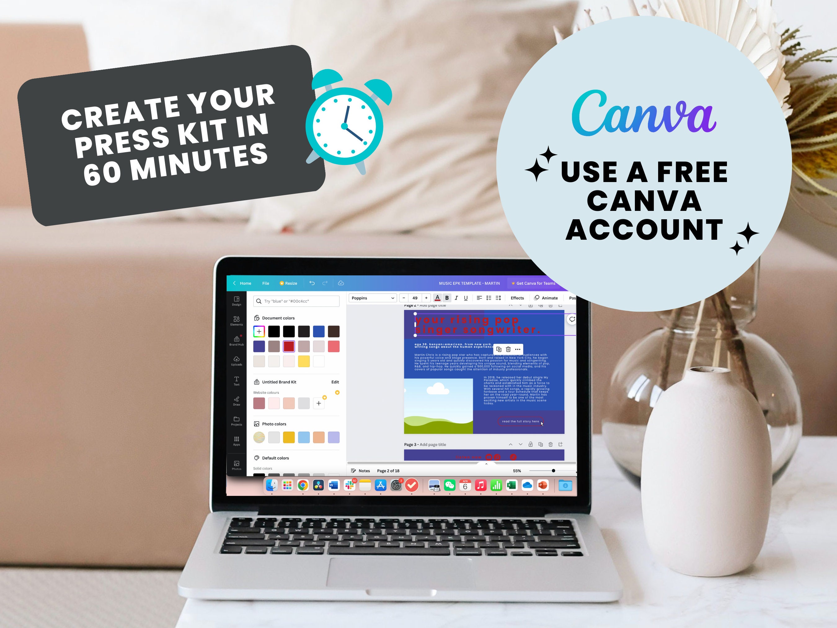 8 Page Music Electronic Press Kit, EPK for Musicians, Artist Media Kit ...