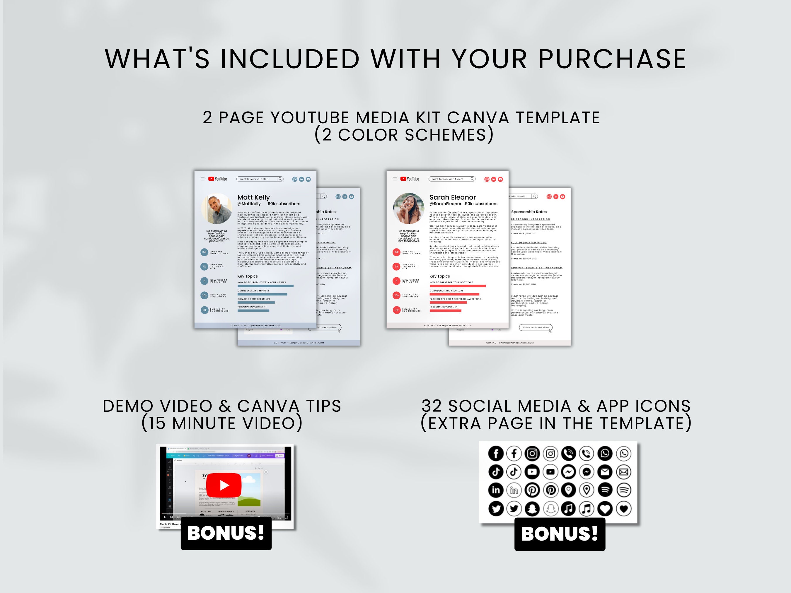 Youtube Media Kit Canva Template Youtuber Press Kit Youtube Channel ...