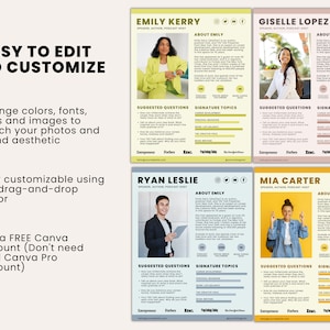 Podcast Guest One Sheet Template, Podcast Guest Template, Speaker Sheet, Speaker One Page ...