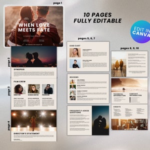 10 Page Film Press Kit Canva Template Film Media Kit Movie Press Kit ...