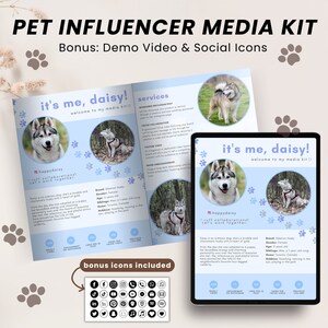 Pet Influencer Media Kit Canva Template Dogfluencer Pet Media Kit Rate ...