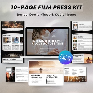 10 Page Film Press Kit Canva Template Film Media Kit Movie Press Kit ...