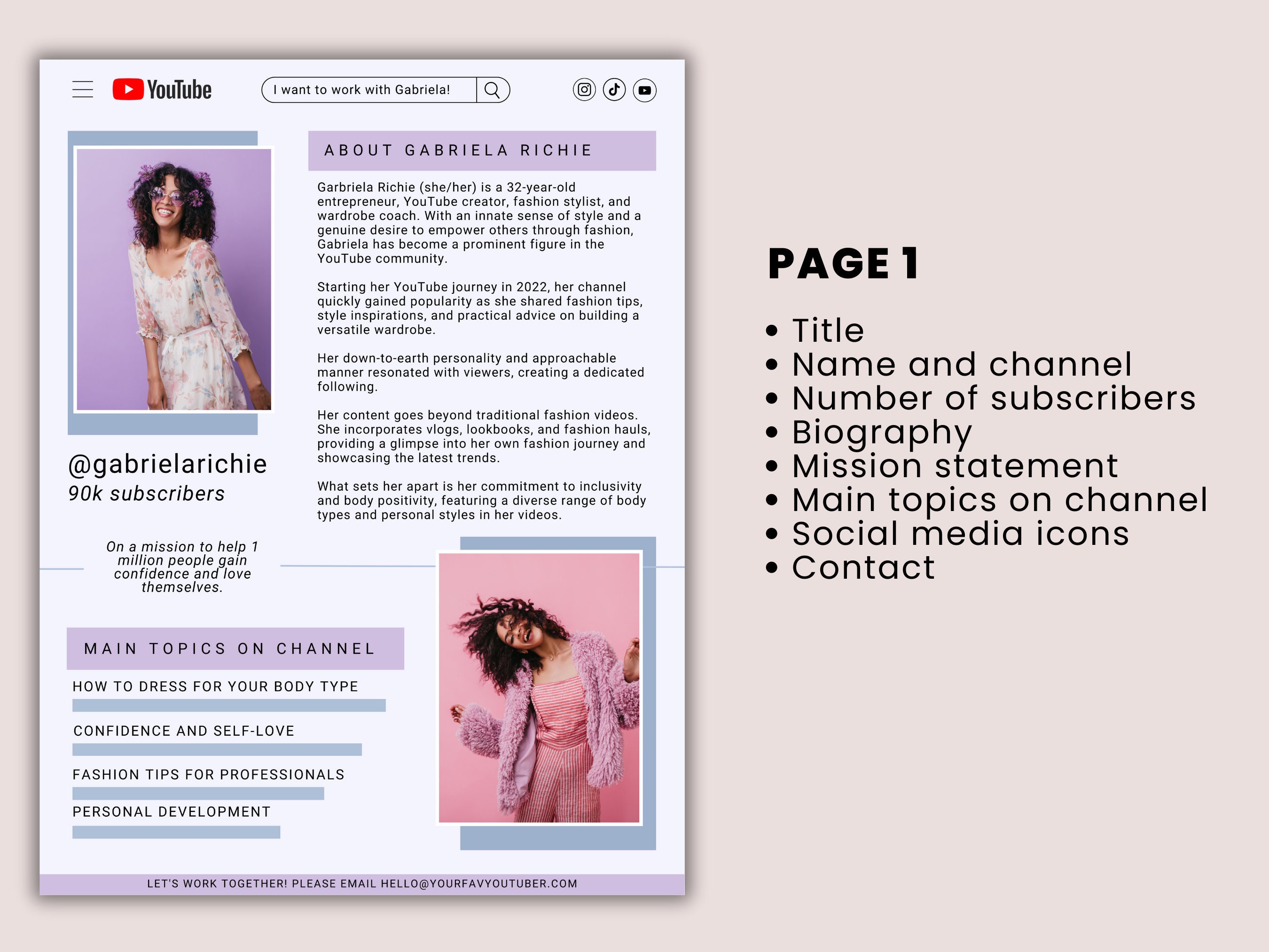 Youtube Media Kit Canva Template Youtuber Press Kit Youtube - Etsy