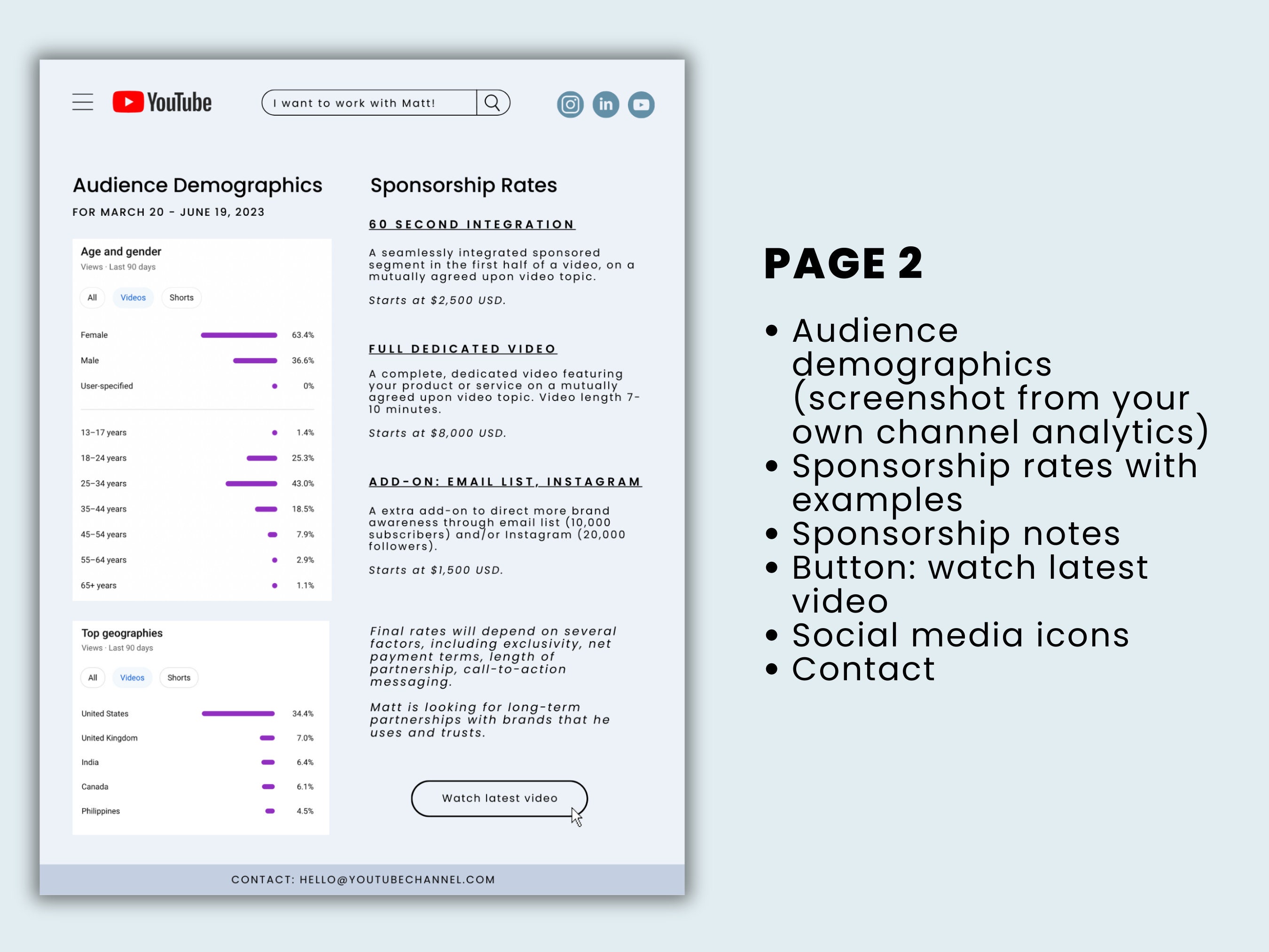 Youtube Media Kit Canva Template Youtuber Press Kit Youtube - Etsy