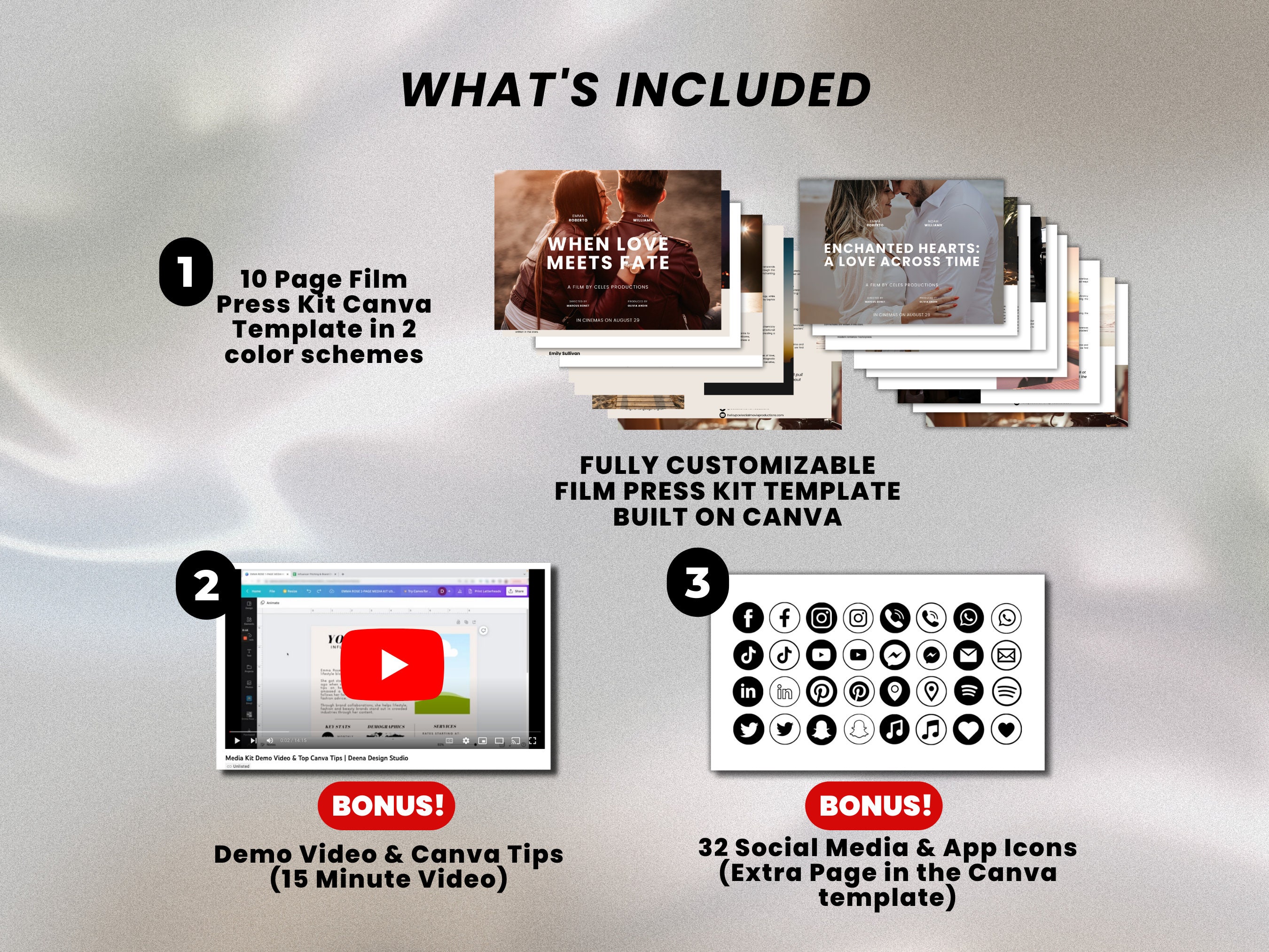 10 Page Film Press Kit Canva Template Film Media Kit Movie Press Kit ...