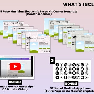 8 Page Music Electronic Press Kit, Artist Media Kit, EPK for Musicians ...