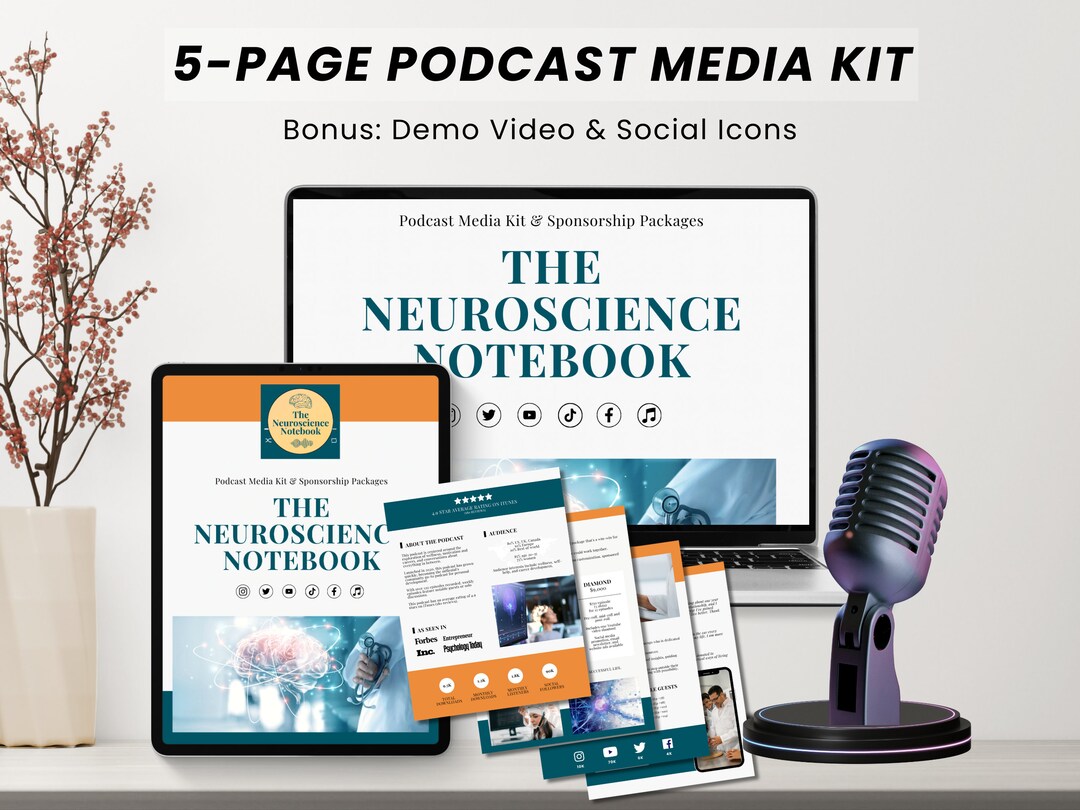 5 Page Podcast Media Kit Canva Template, Podcast Press Kit, Podcast ...