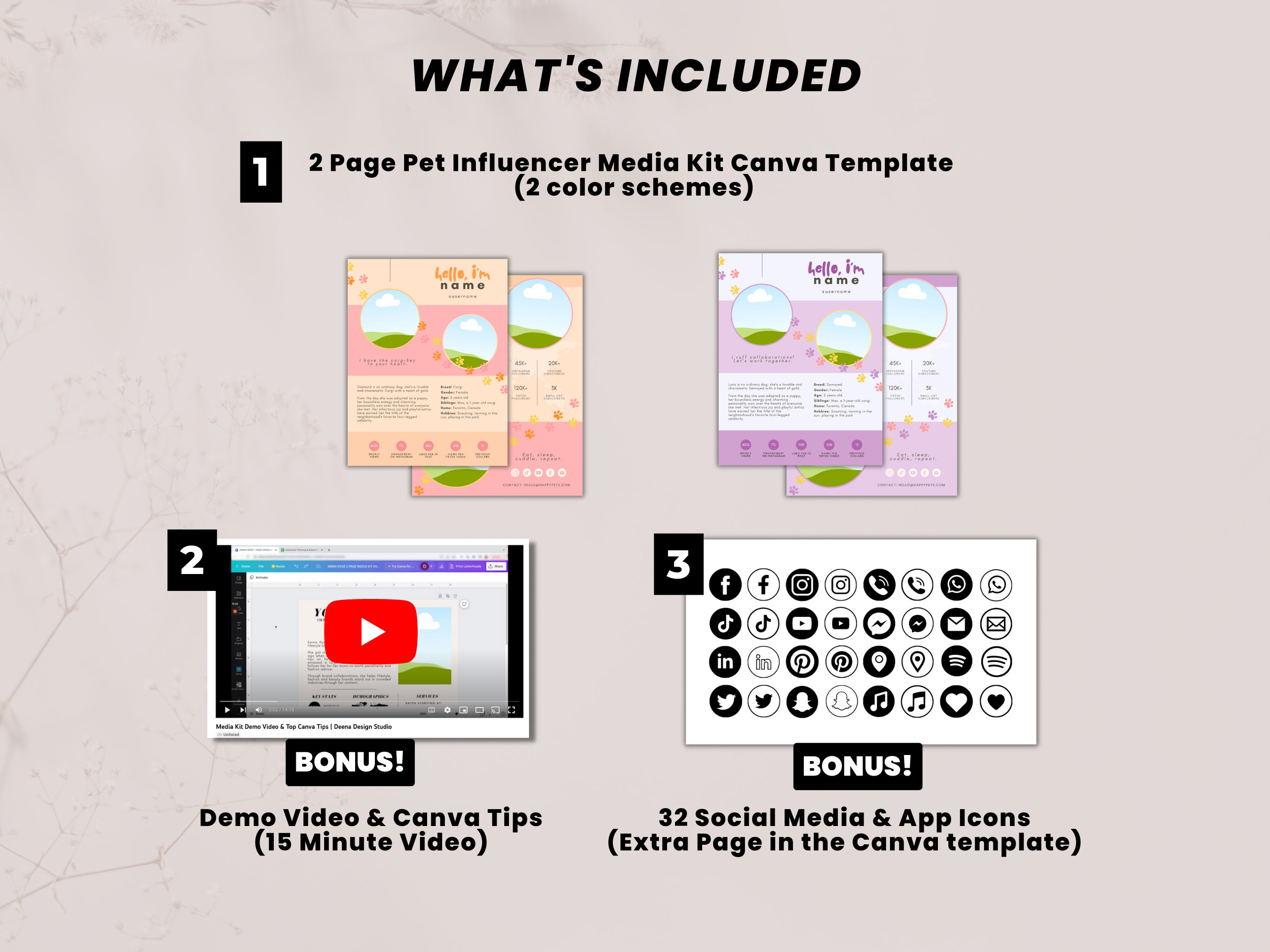 Pet Influencer Media Kit Canva Template Dogfluencer Pet Media Kit Rate ...