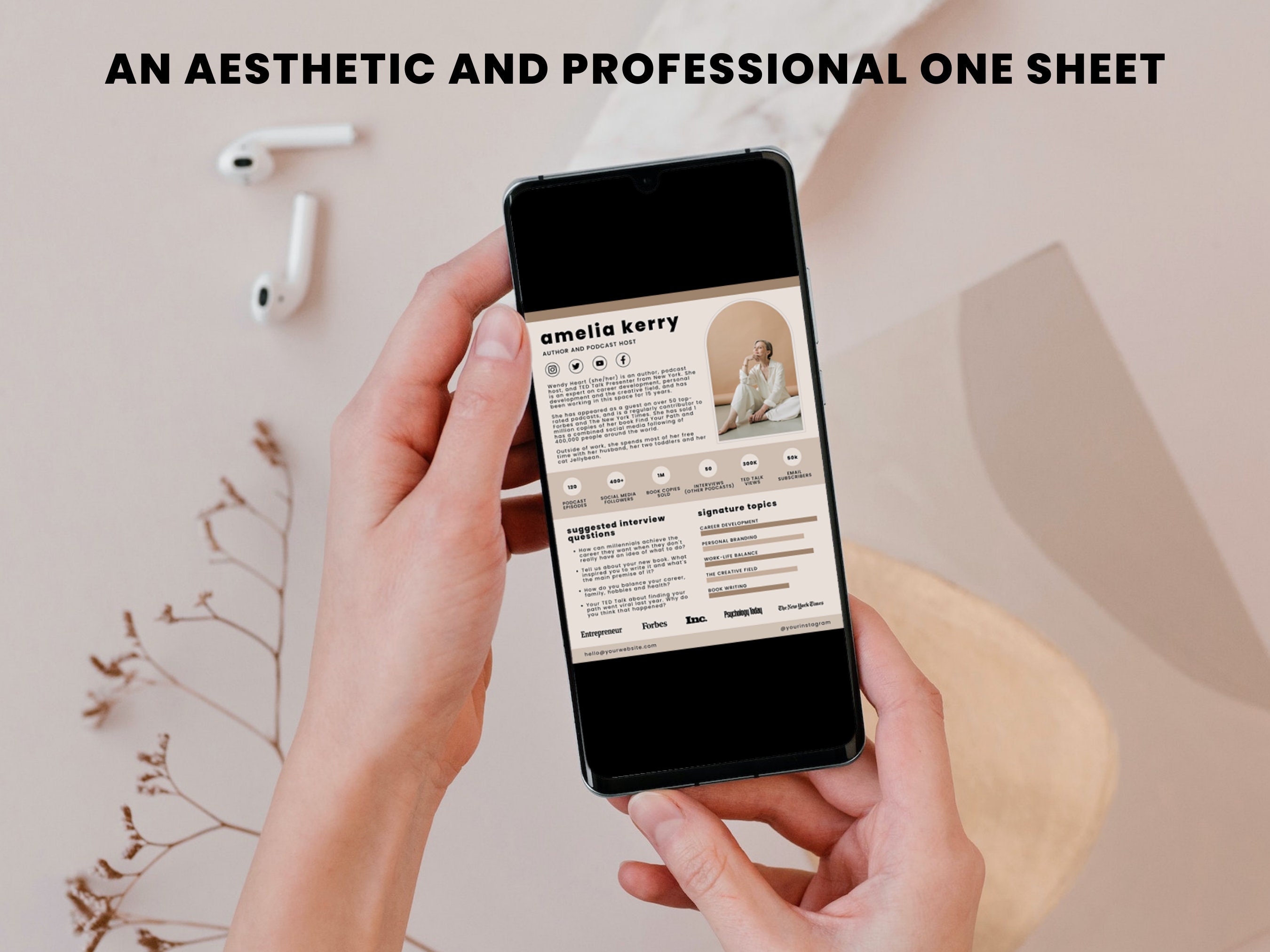 Podcast Guest One Sheet Template, Podcast Guest Template, Speaker Sheet ...