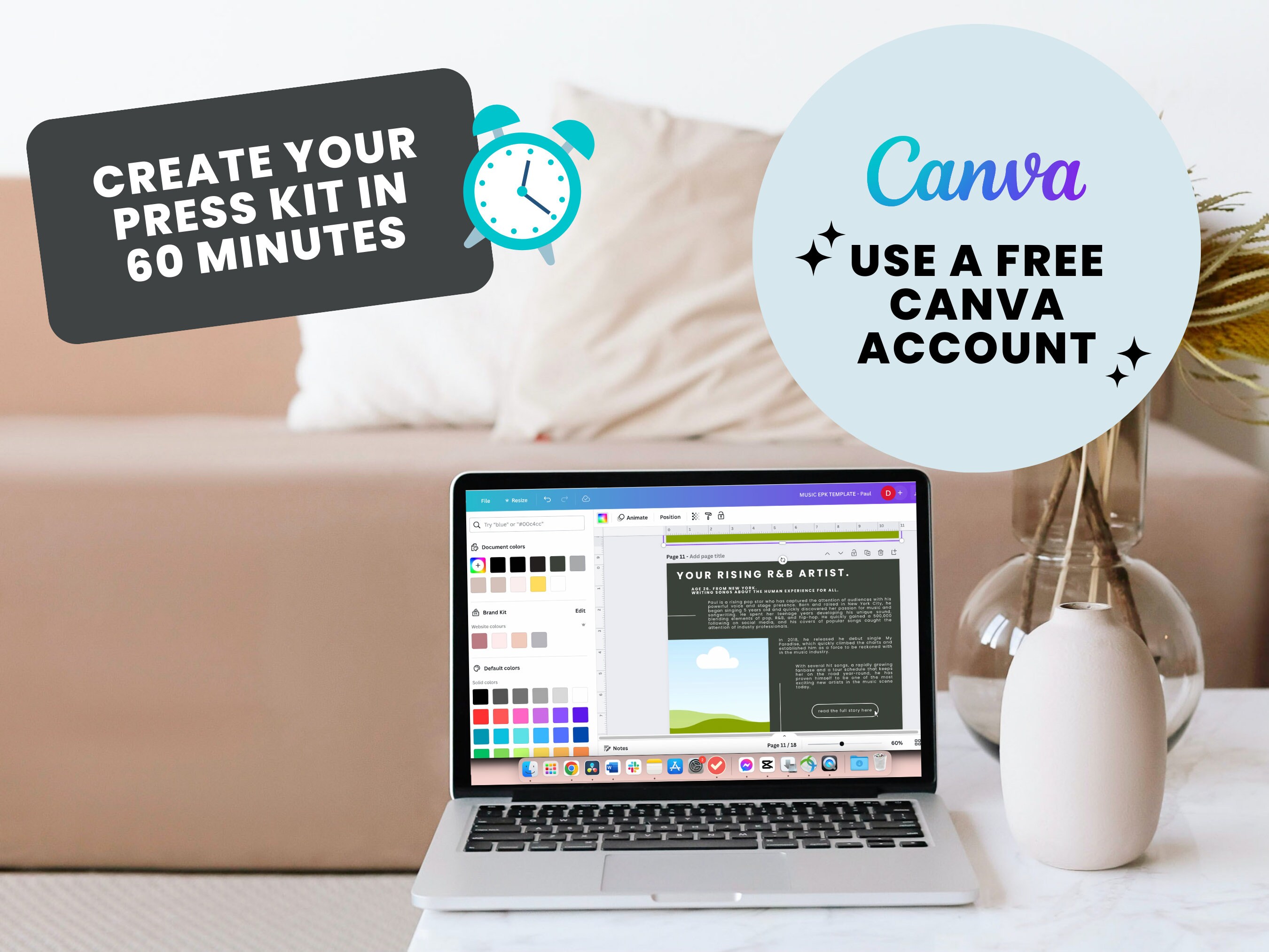 8 Page Music Electronic Press Kit, Artist Media Kit, EPK for Musicians ...