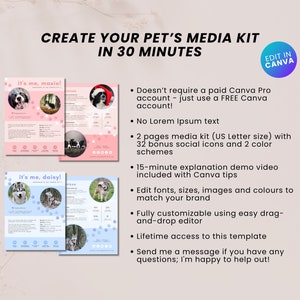 Pet Influencer Media Kit Canva Template Dogfluencer Pet Media Kit Rate ...