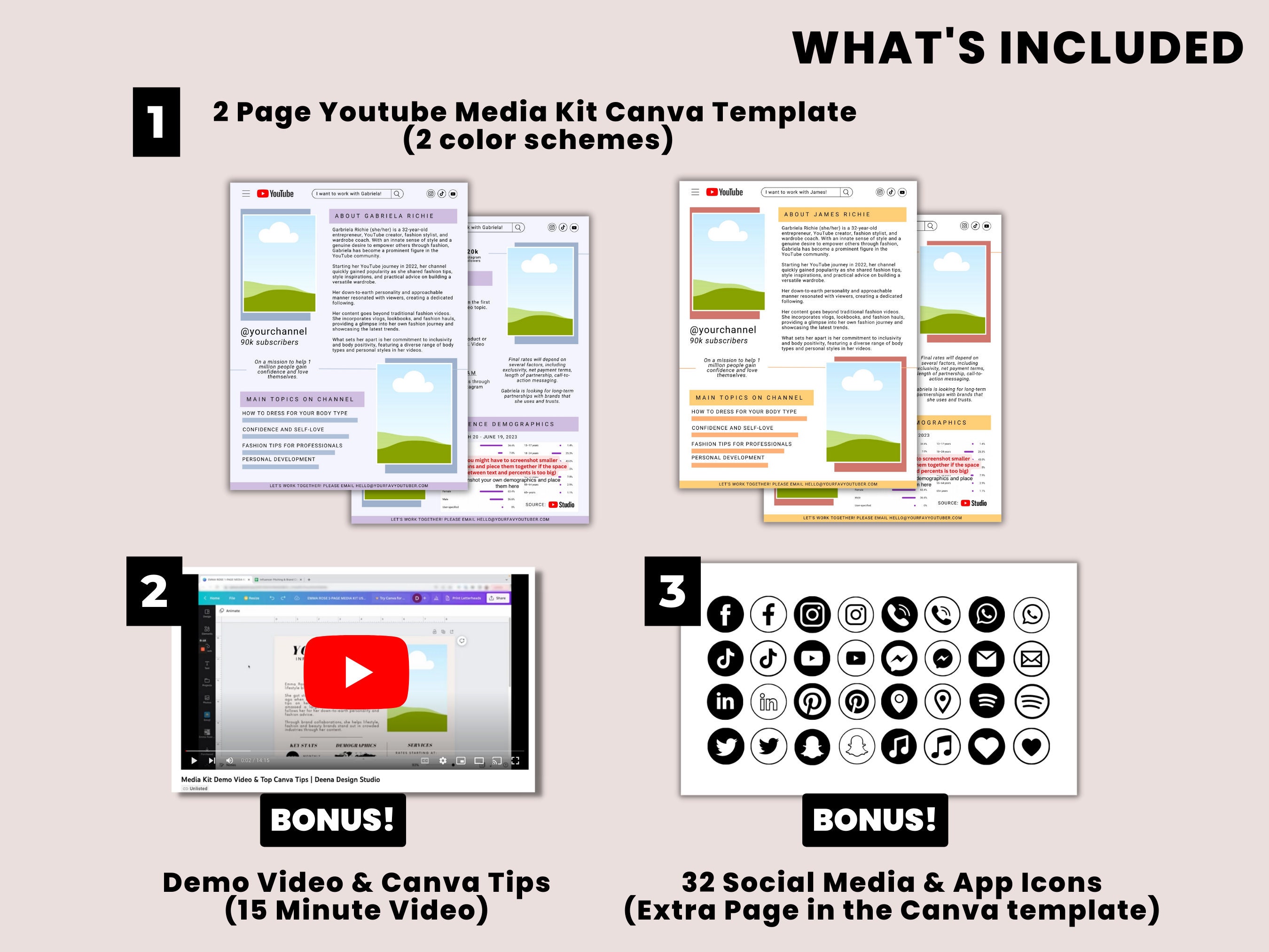 Youtube Media Kit Canva Template Youtuber Press Kit Youtube - Etsy