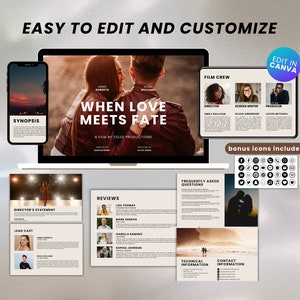 10 Page Film Press Kit Canva Template Film Media Kit Movie Press Kit ...