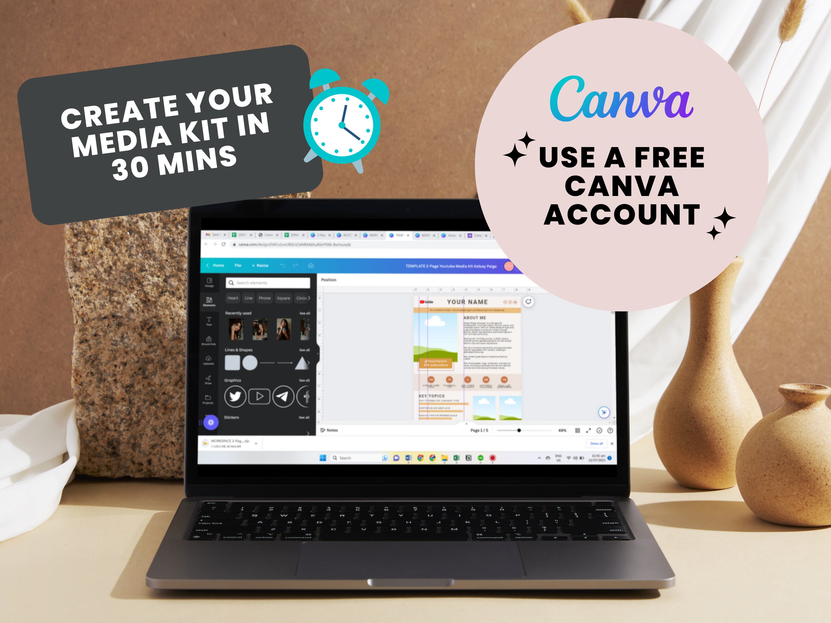 Youtube Media Kit Canva Template Youtuber Press Kit Youtube - Etsy