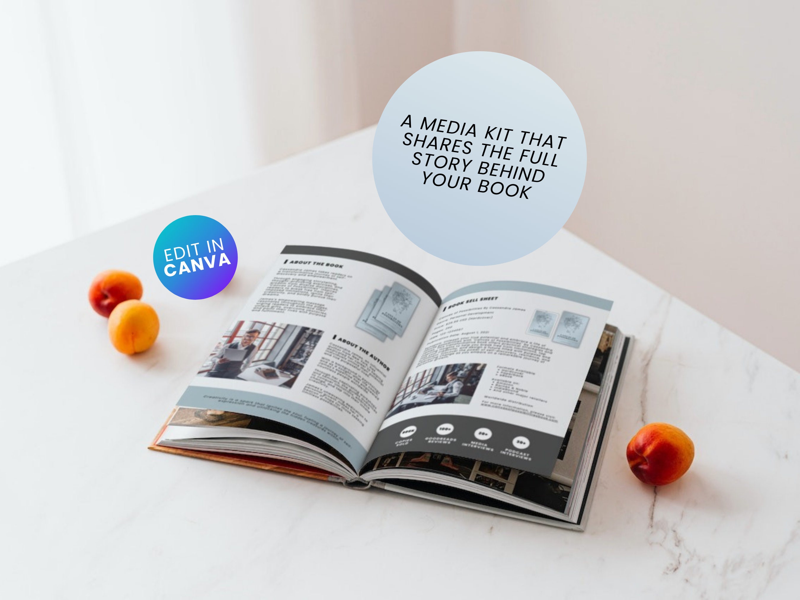 7-page Author Press Kit Canva Template, Author Media Kit, Book ...
