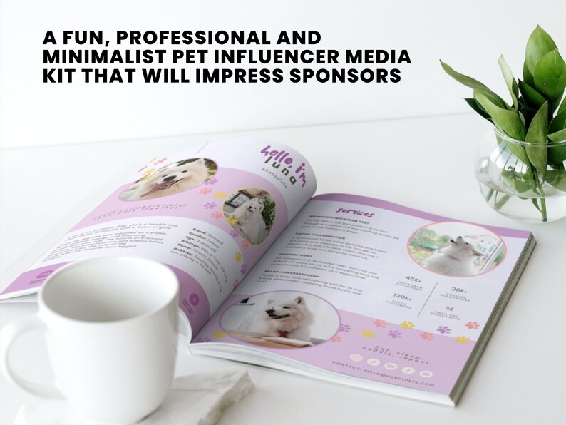 Pet Influencer Media Kit Canva Template Dogfluencer Pet Media - Etsy