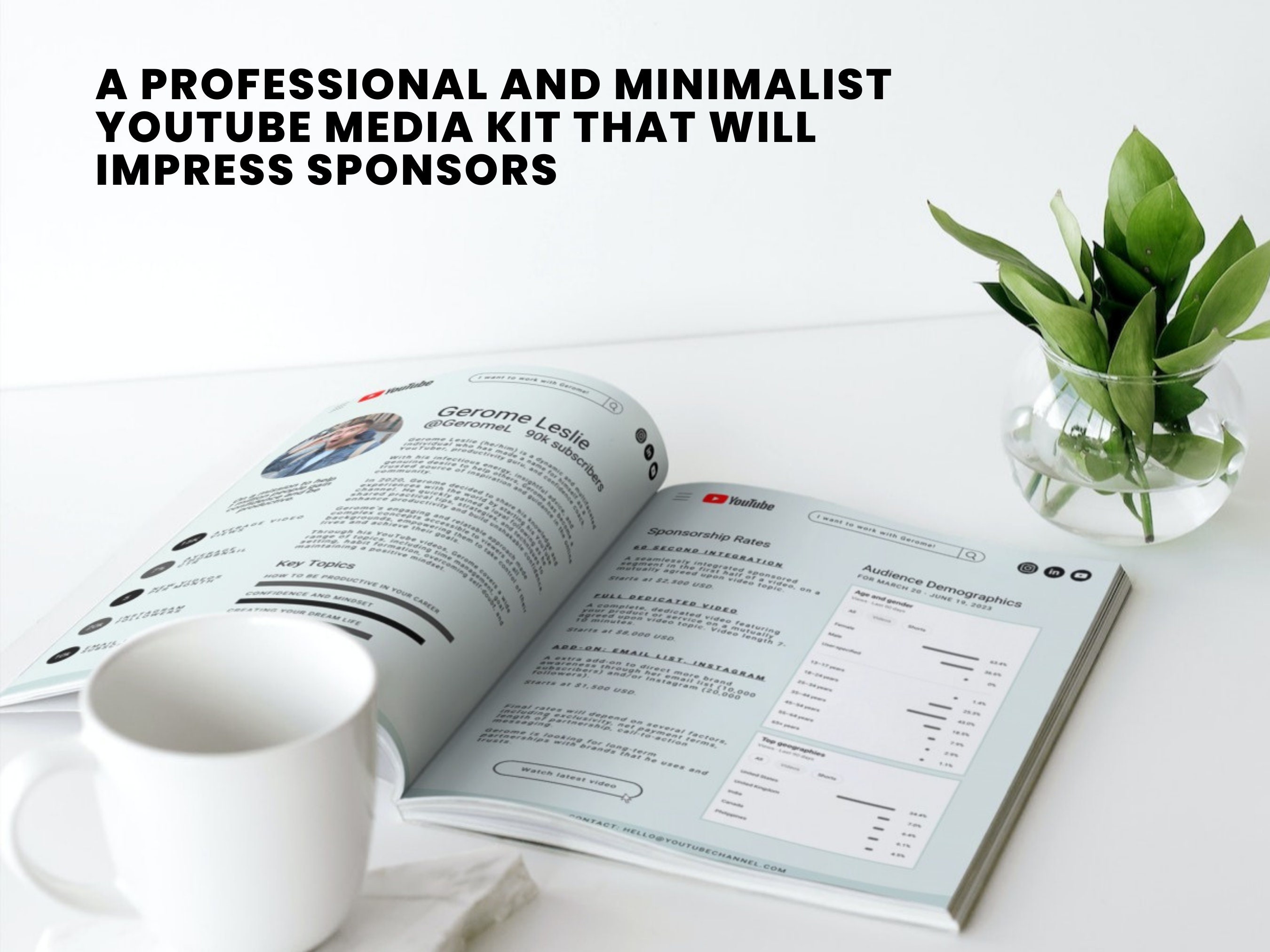 Youtube Media Kit Canva Template Youtuber Press Kit Youtube - Etsy