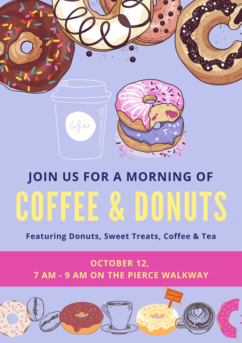 Coffee and Donuts Event Poster - Digital Download & Template - Etsy
