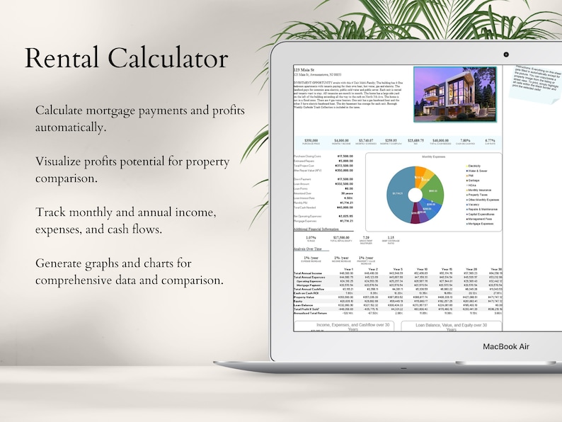 Real Estate Excel Template Rental Property Calculator Real Estate Agent ...