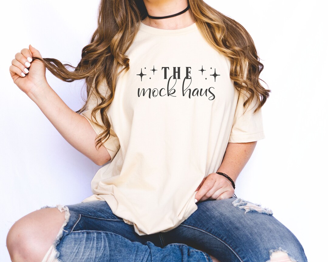 BC 3001 Soft Cream Mockup Soft Cream Model Mockup Bella Canvas ...