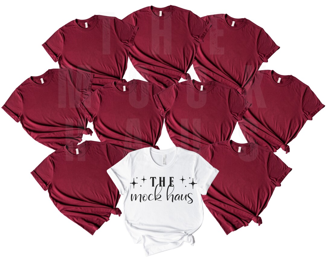Bella Canvas Maroon Group Mockup Maroon Mockup Bachelorette T-shirt ...