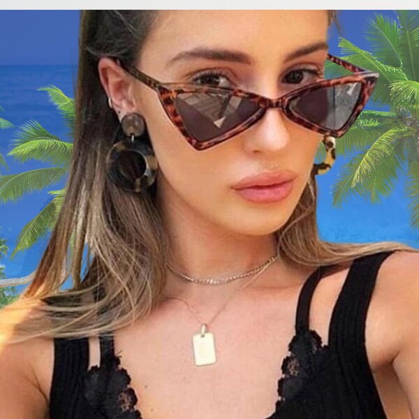 Mirrored Cat Eye Sunglasses Etsy
