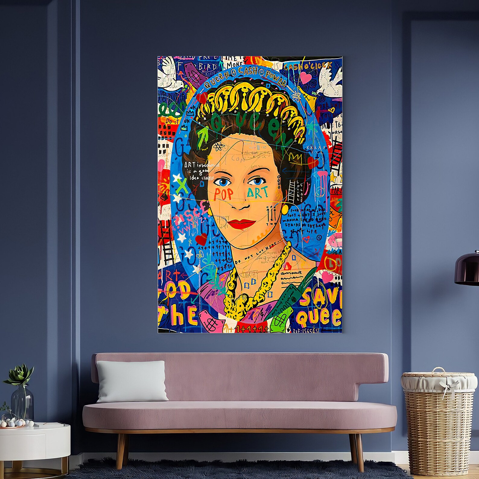 Queen Elizabeth Oil Painting | Banksy Style Wall Art | Original ...