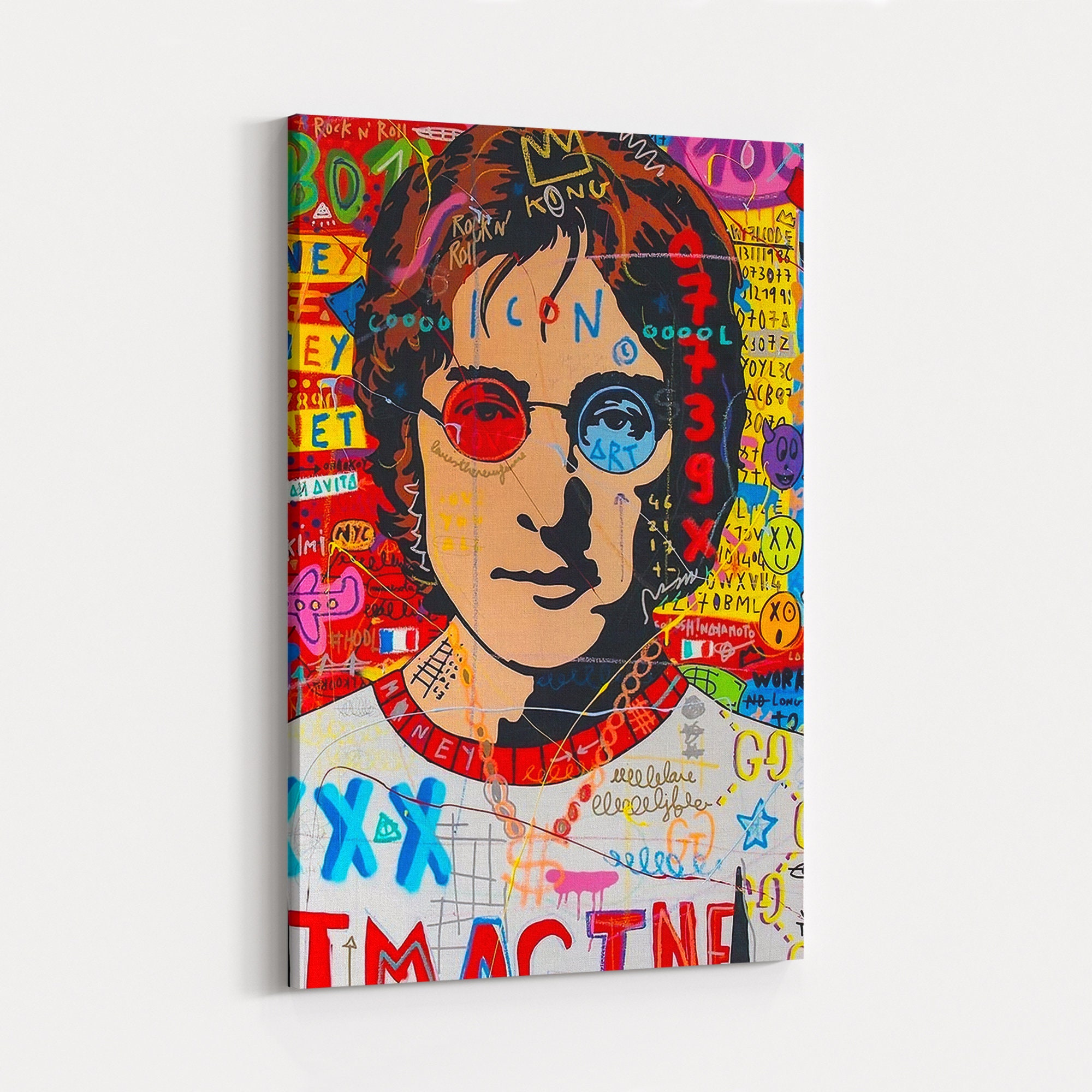 John Lennon Oil Painting | Banksy Style Wall Art | Original Painting ...