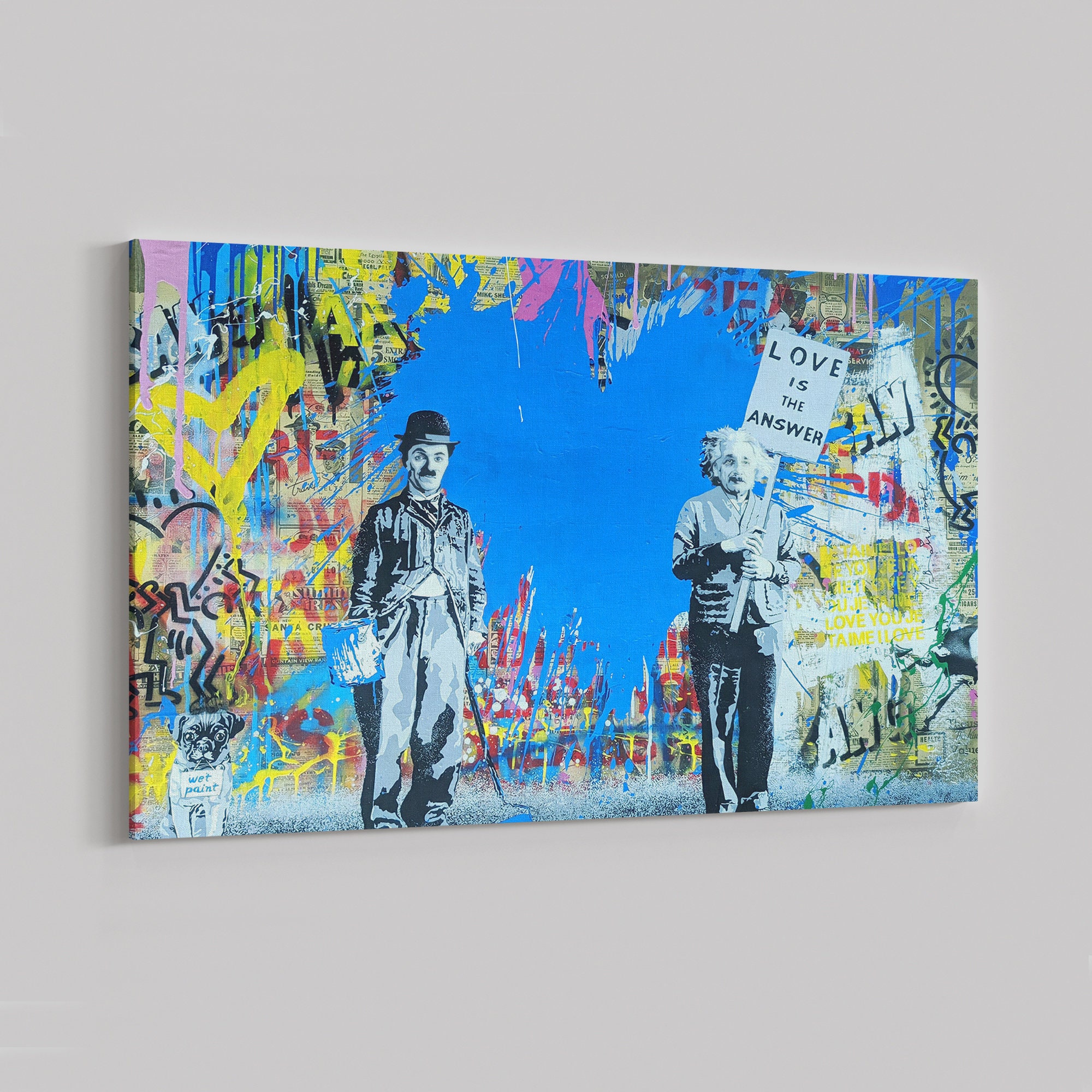 Juxtapose Painting | Banksy Style Wall Art | Original Painting | 100% ...