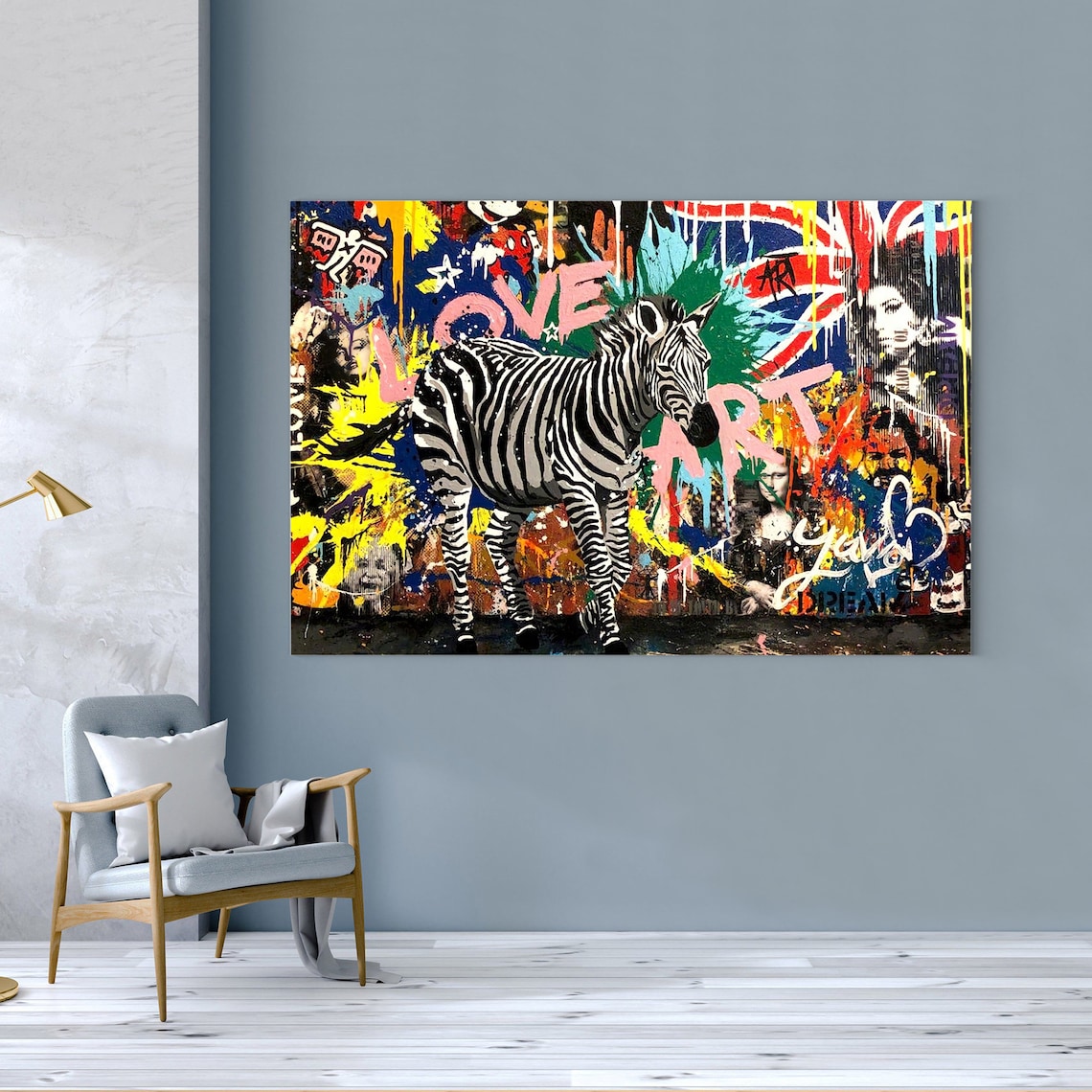 Urban Zebra Painting Banksy Style Wall Art Original - Etsy
