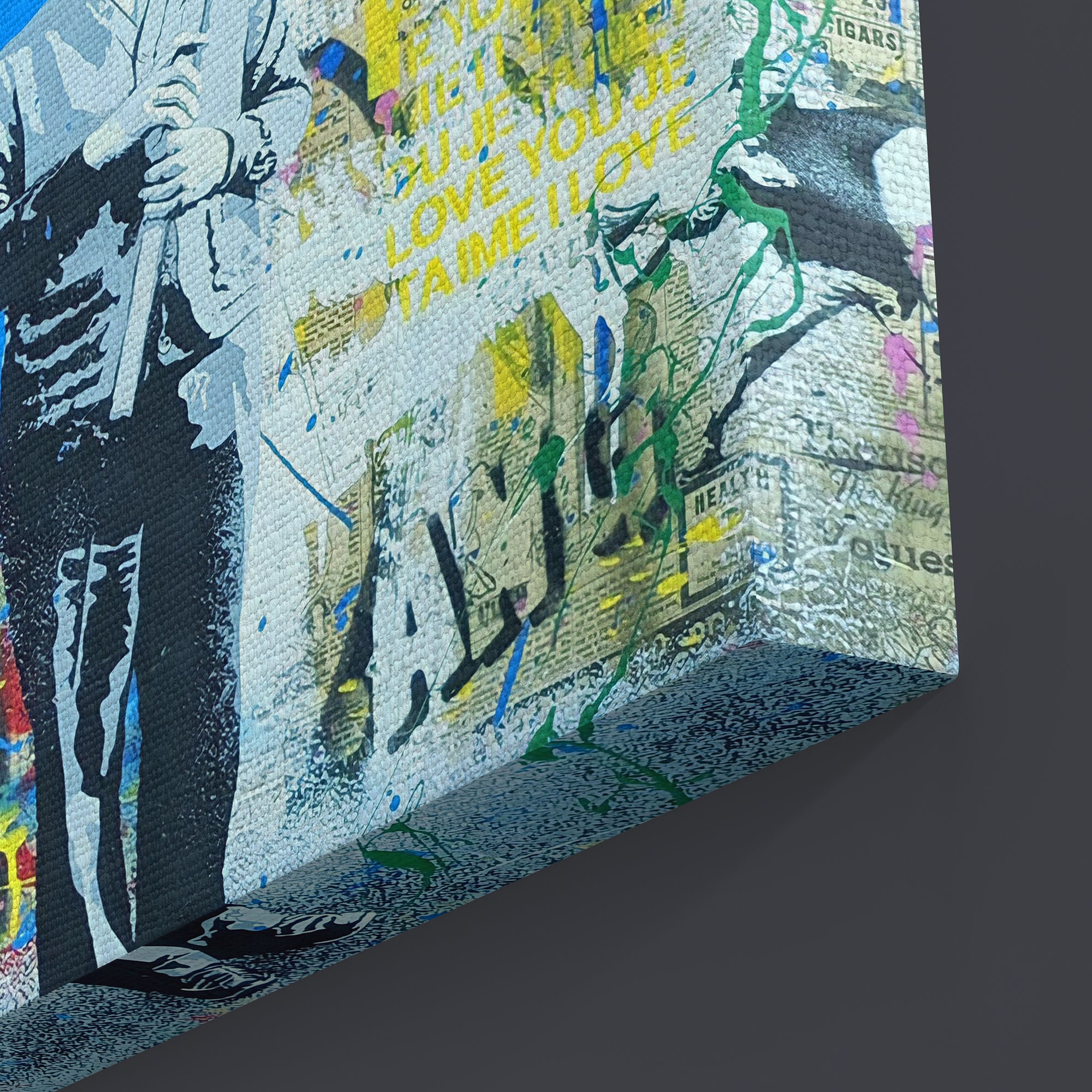 Juxtapose Painting | Banksy Style Wall Art | Original Painting | 100% ...