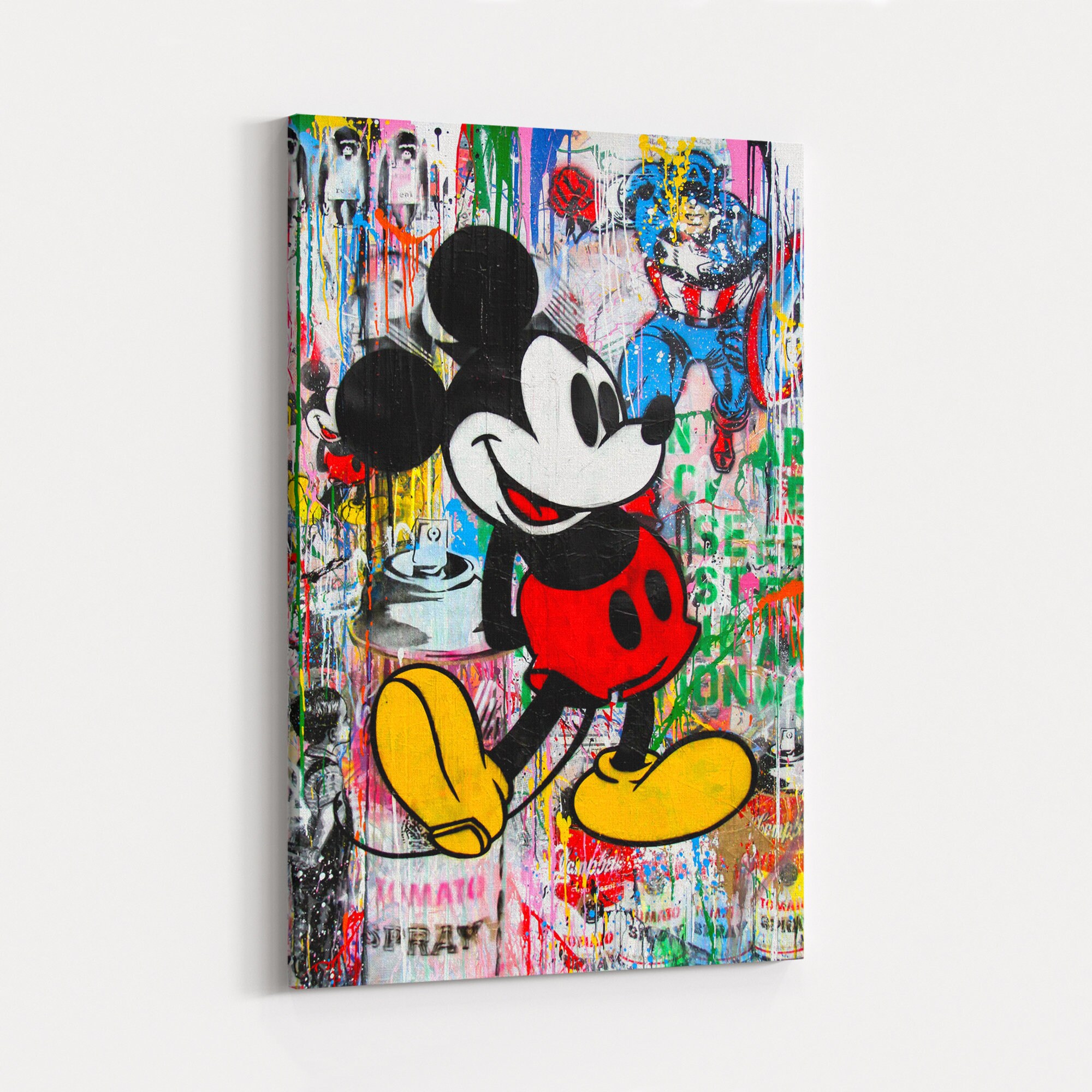 Mickey Mouse Painting Banksy Style Wall Art Original Painting 100% Hand ...