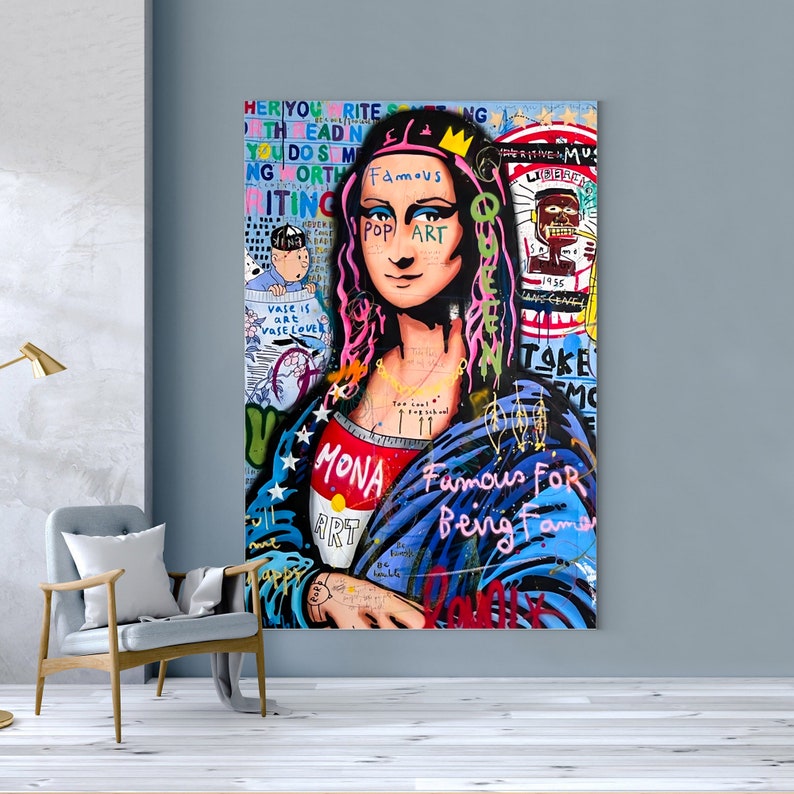 Mona Lisa Oil Painting | Banksy Style Wall Art | Original Painting ...