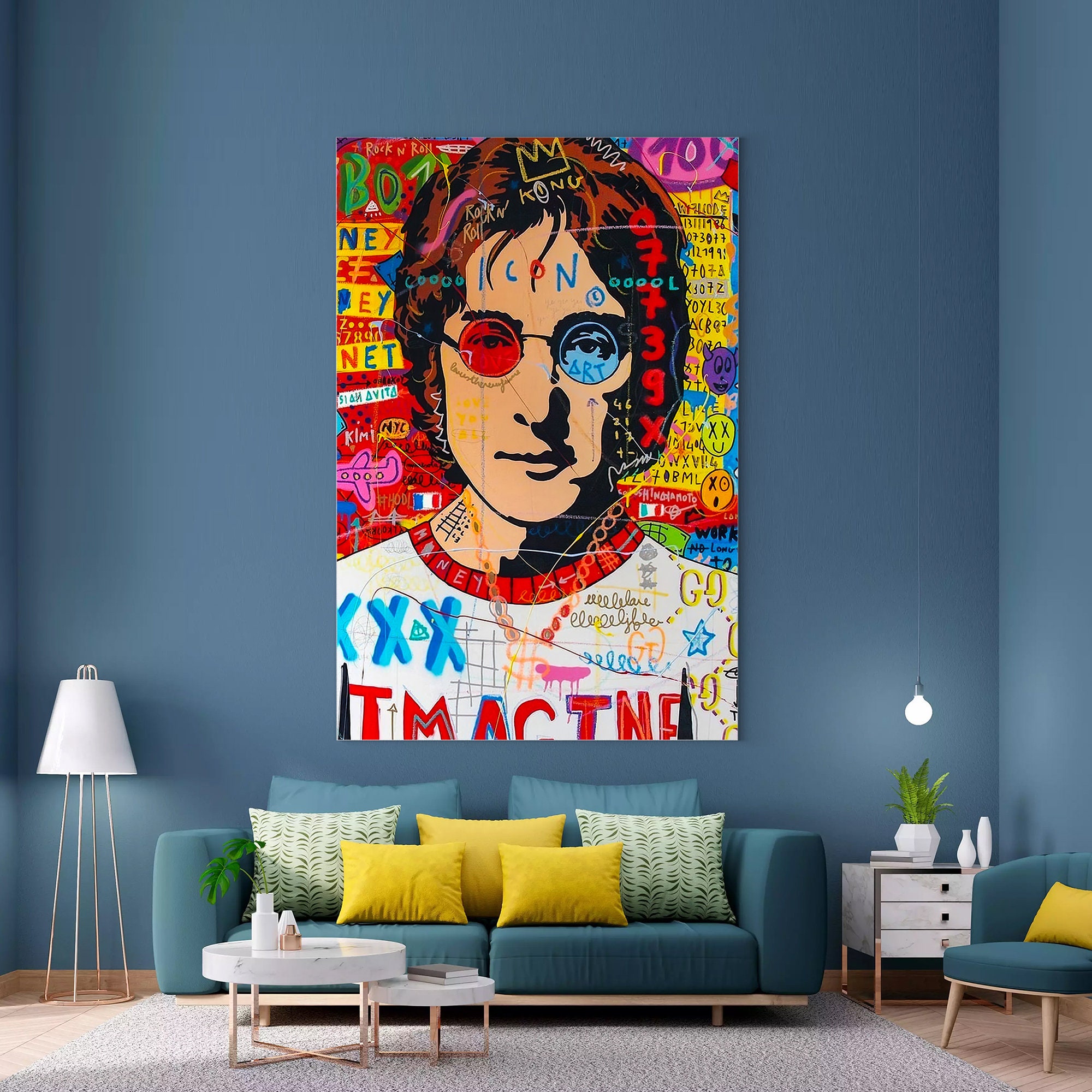 John Lennon Oil Painting | Banksy Style Wall Art | Original Painting ...