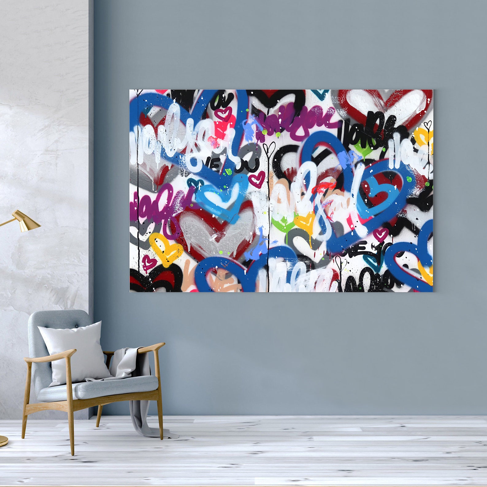 Love Being Sticky Painting Banksy Style Wall Art Original Painting 100% ...