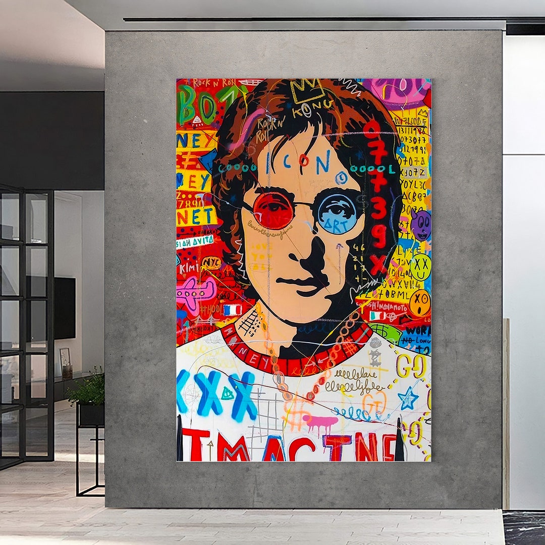 John Lennon Oil Painting | Banksy Style Wall Art | Original Painting ...