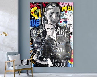 Jimi Hendrix Oil Painting Banksy Style Wall Art Original Painting 100% ...