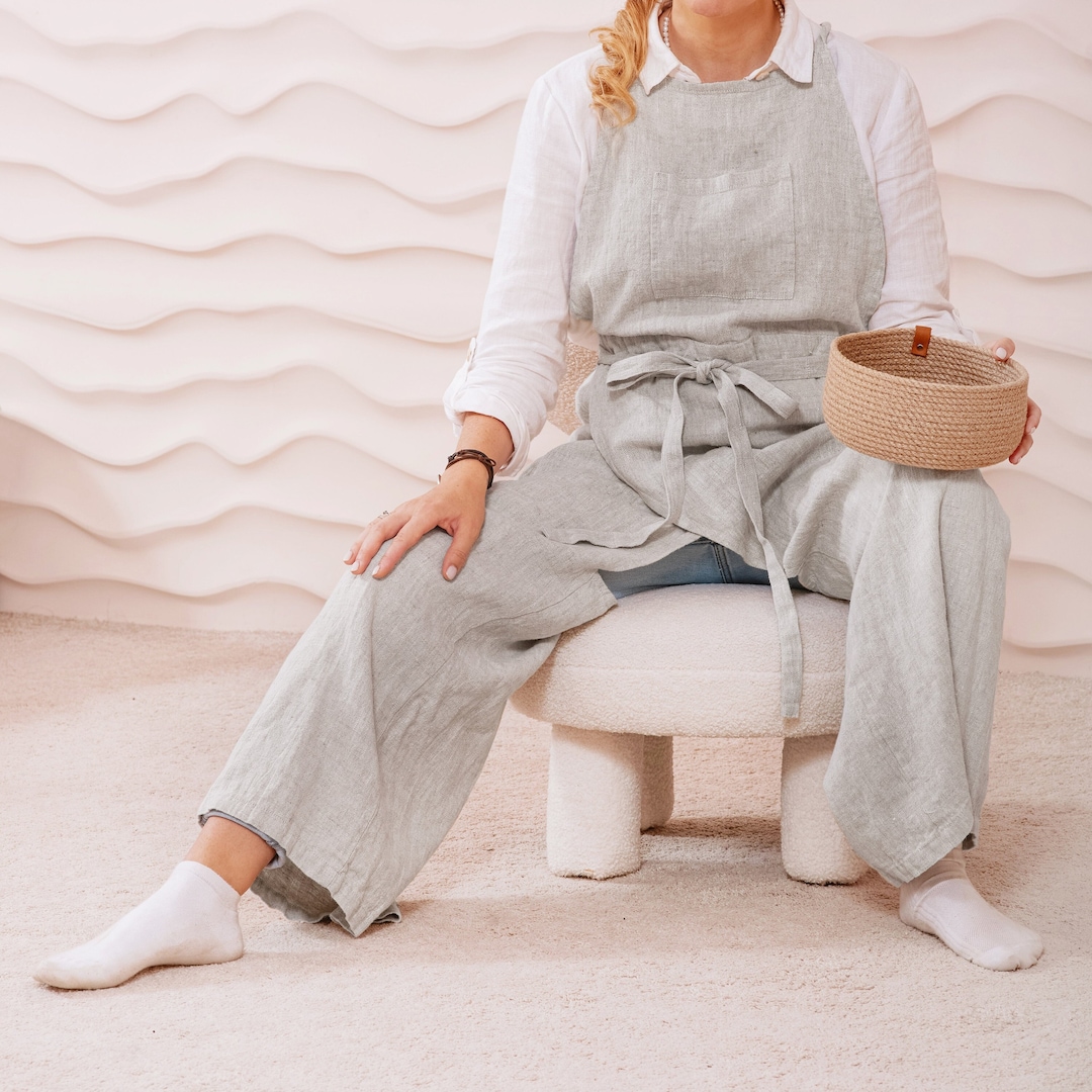 Pottery Apron for Women Linen Apron for Men. Pottery Apron Split Leg ...