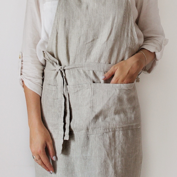 Gray Linen Apron - Etsy