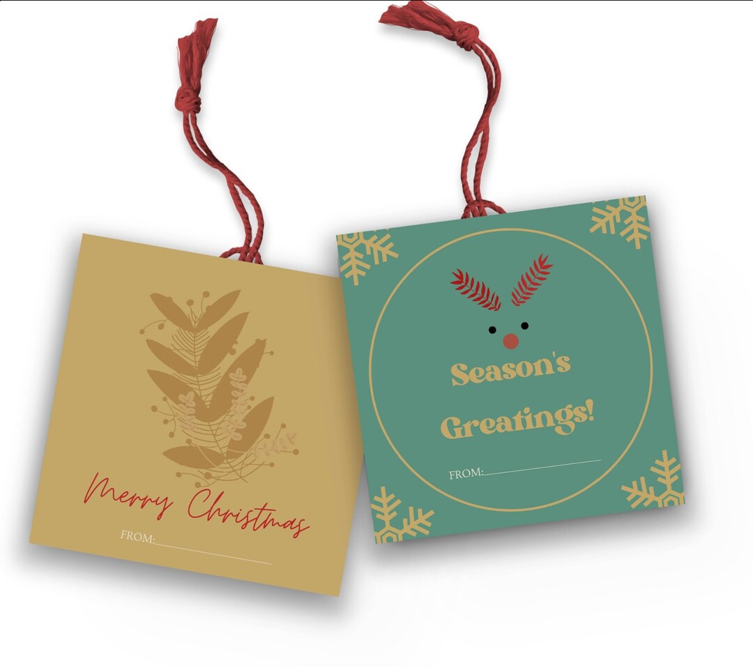 Printable Christmas Gift Tags, Elegant Christmas Gift Tags, Holiday ...