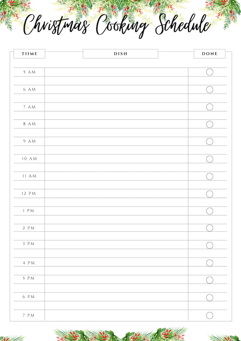 Christmas Meal Planner, Christmas Dinner Planner, Printable Christmas ...