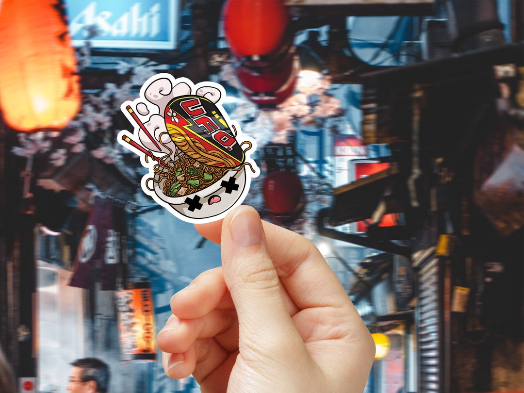 UFO Yakisoba Glossy Vinyl Sticker: Anime Food Laptop Decor - Etsy