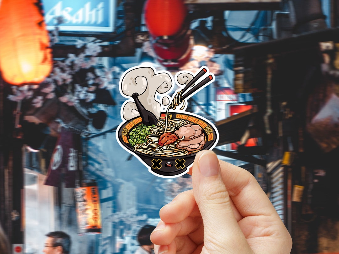 Adorable Dead Ichiran RAMEN BOWL STICKER, Asian Food Sticker, One Piece ...