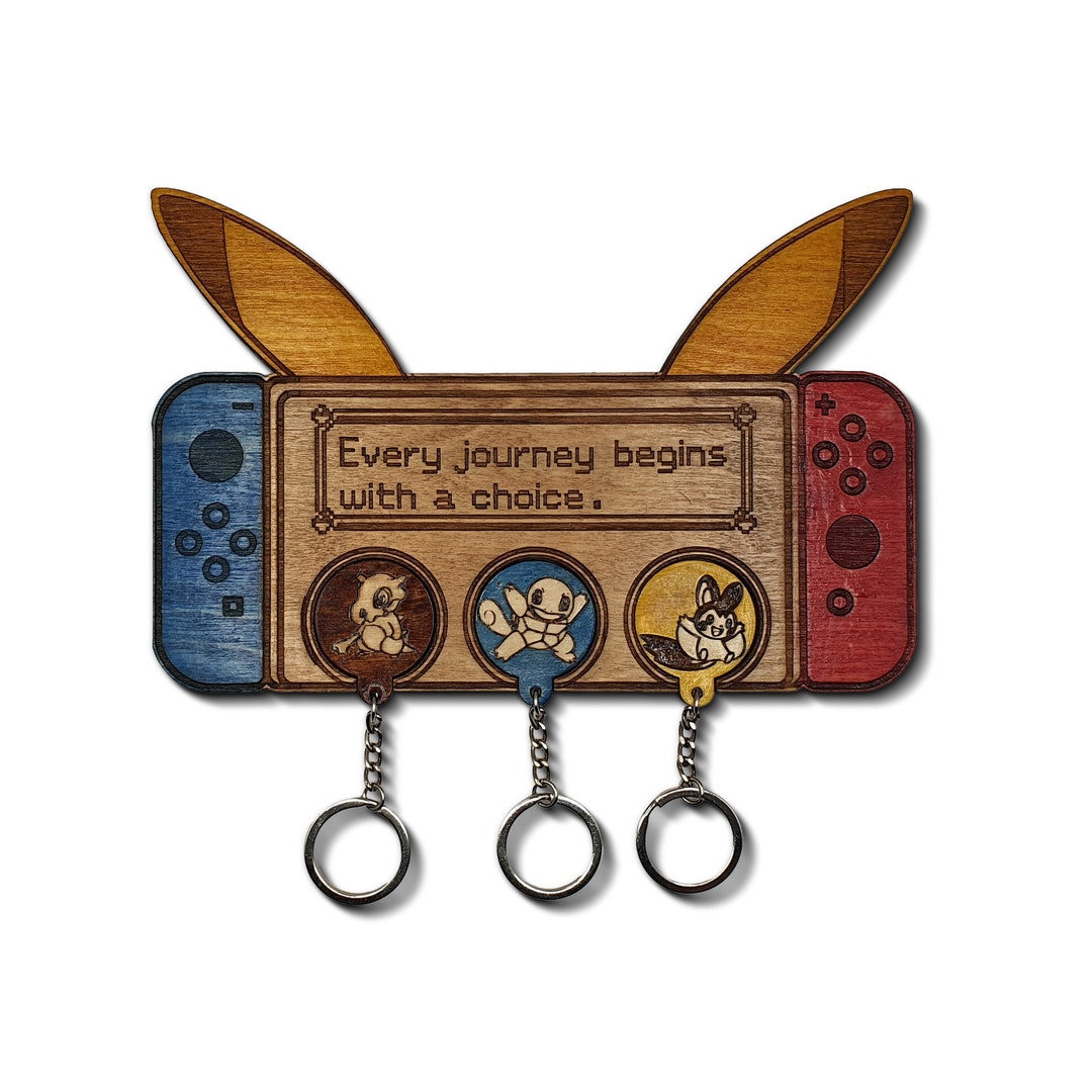 Pokemon Wooden Keyholder Wall Pikachu Keychain Switch Console 3 ...